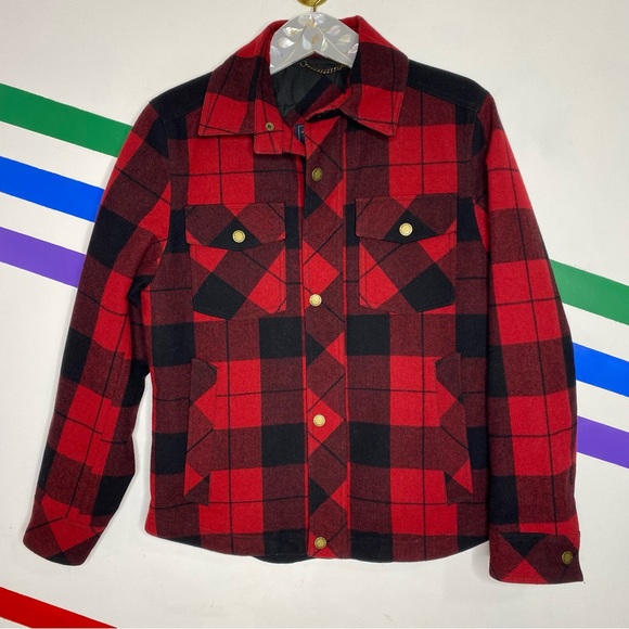 Pendleton | Jackets & Coats | Pendleton Red Plaid Wool Blend Coat Mens ...
